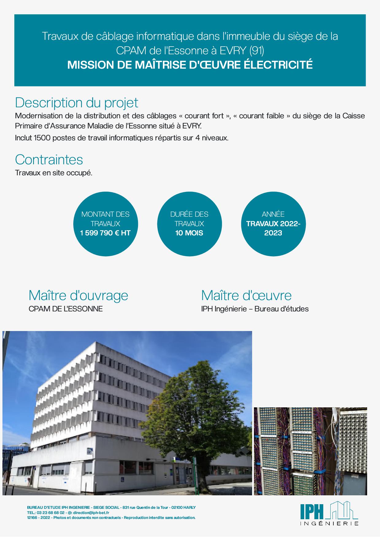 Travaux de câblage informatique dans l’immeuble du siège de la CPAM de ...